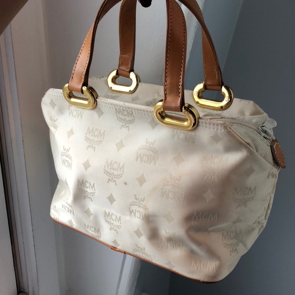 MCM | Bags | Mcm Cream Purse With Gold Details | Poshmark
